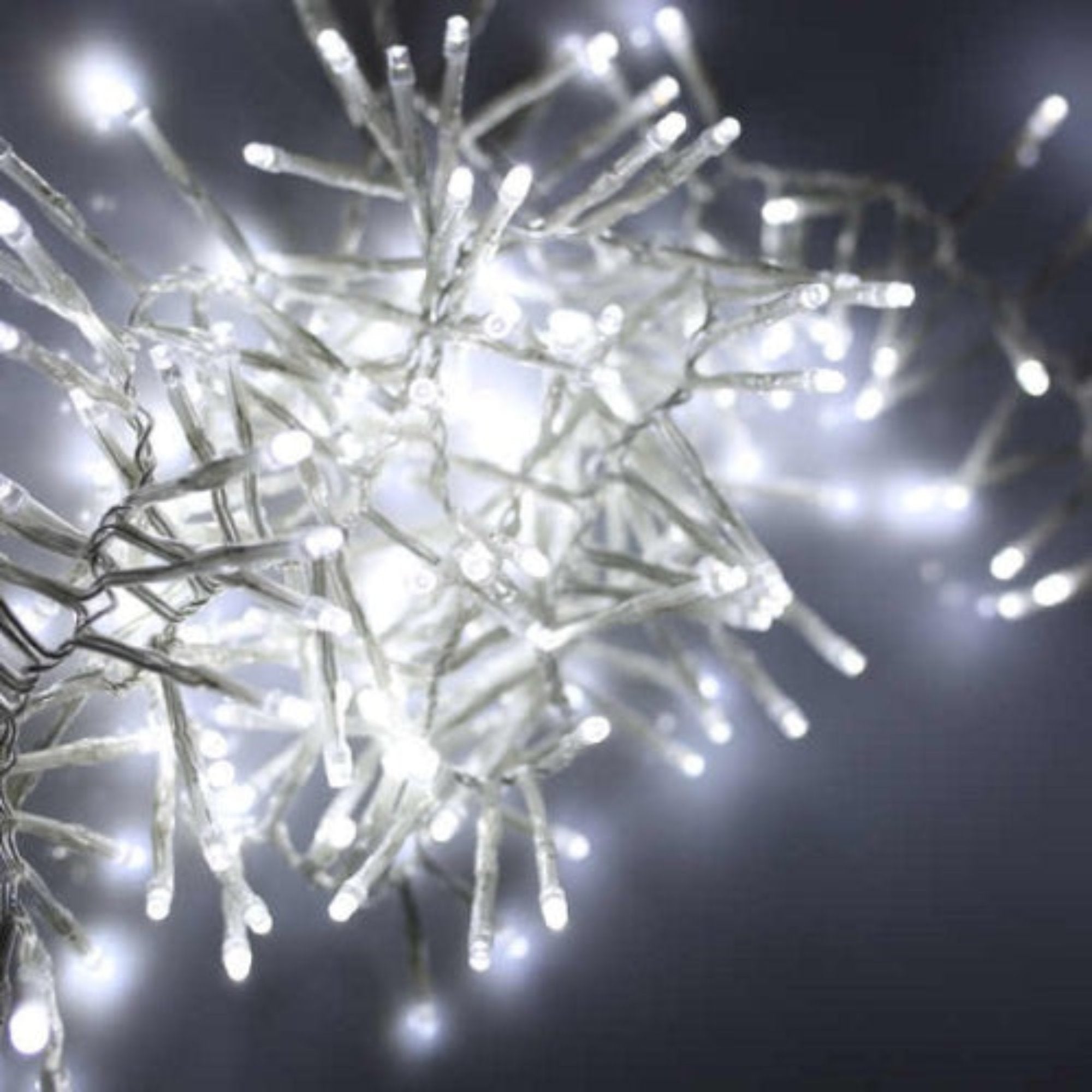960 White Multifunction Cluster Lights with Clear Cable NOMA Christmas